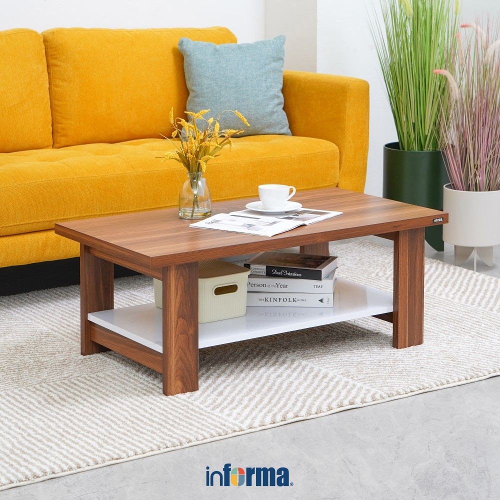 Jual Informa Dianatoo Meja Tamu Rectangle - Cokelat Walnut/Putih Coffee ...