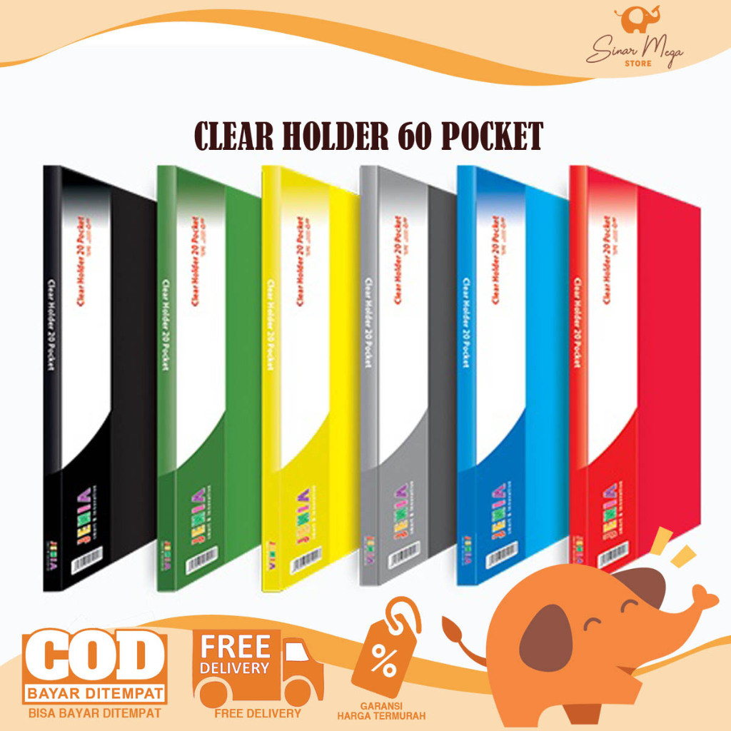 Jual Jenia Clear Holder Folio isi 60 Pocket / Map Dokumen Ukuran F4 ...