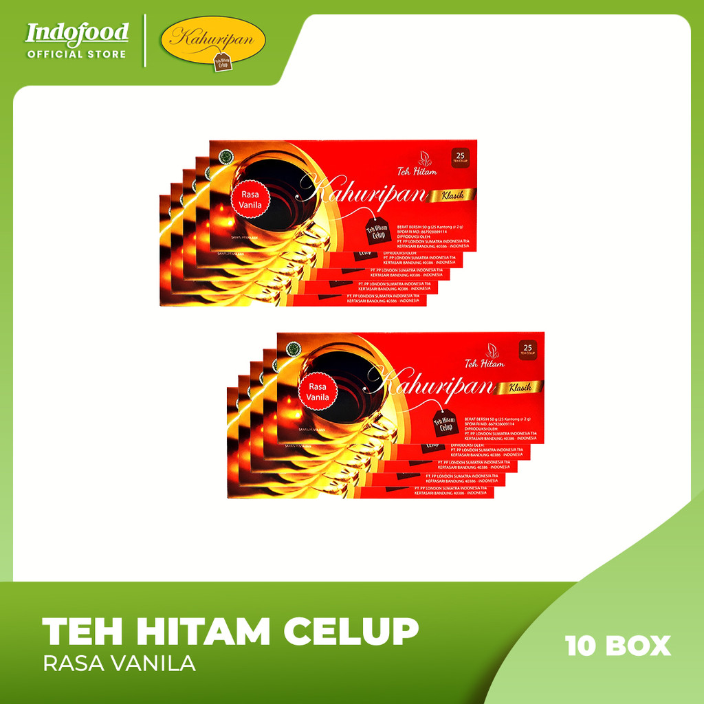Jual 10 PCS - Teh Kahuripan Teh Hitam Celup rasa Vanilla 50 Gr | Shopee ...