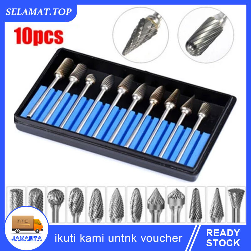 Jual 10 Pcs Mata Bor Cun Metal Porting Baja Kikir Ukir Tuner Mini ...