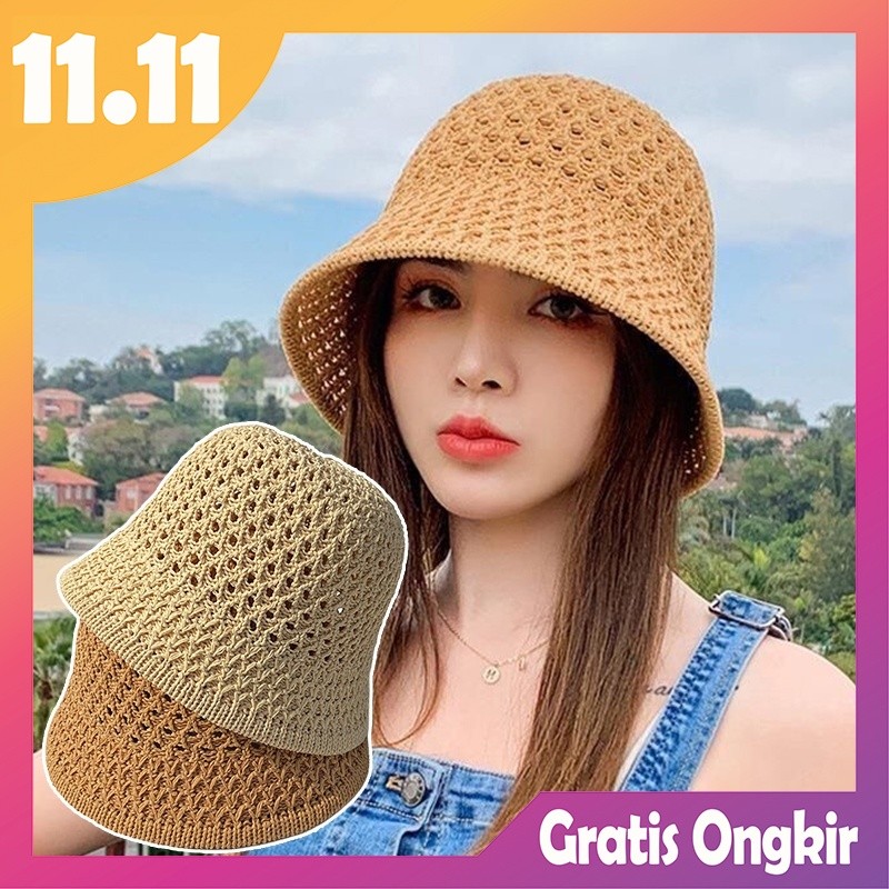 Jual FXG - Topi Fashion Wanita Gaya Korea Bucket Hat Olahraga Pantai HAT04 | Shopee Indonesia