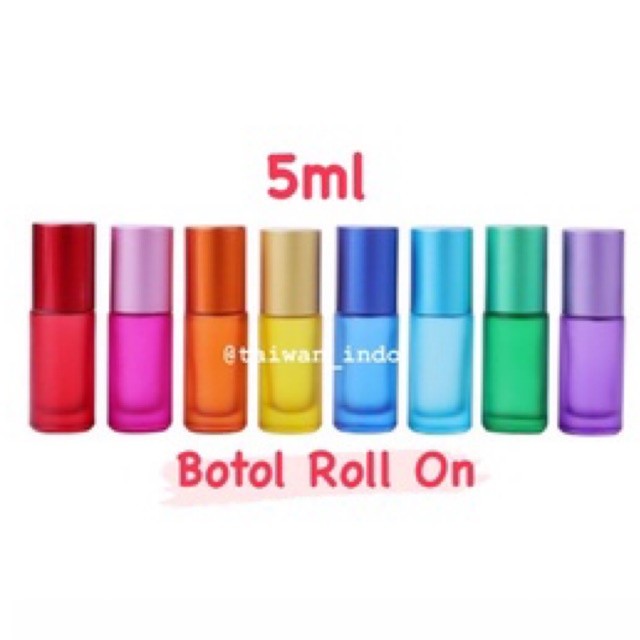 Jual TI Botol Kaca Roll On 5ml Frosted Doff TEBAL Essential Oil Parfum ...