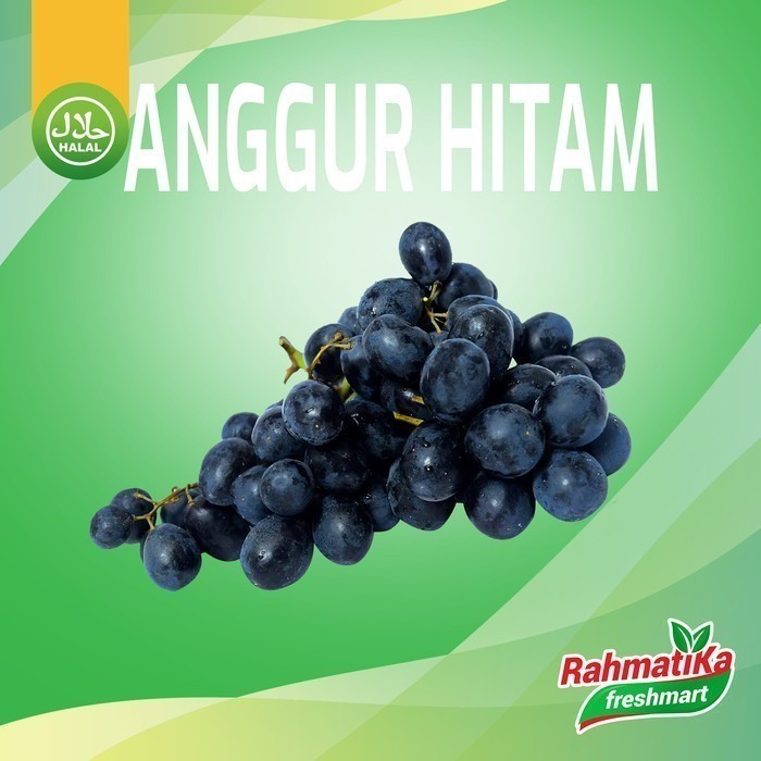 Jual Anggur Hitam Segar Tanpa Biji / Anggur Hitam Seedless Fresh 1 Kg ...