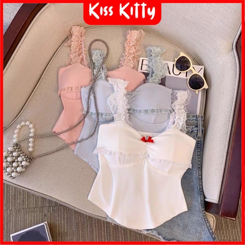 Jual TANK TOP FASHIONABLE RENDA PREMIUM MODEL V PITA CROP TOP RENDA ...