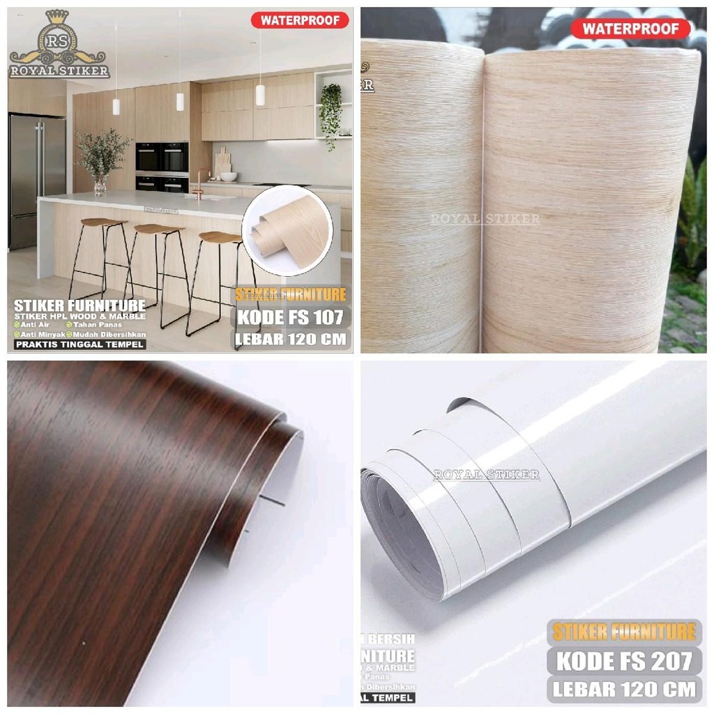 Jual Stiker Lemari Sticker Meja Kayu Kitchen Set Dinding Dapur coklat ...