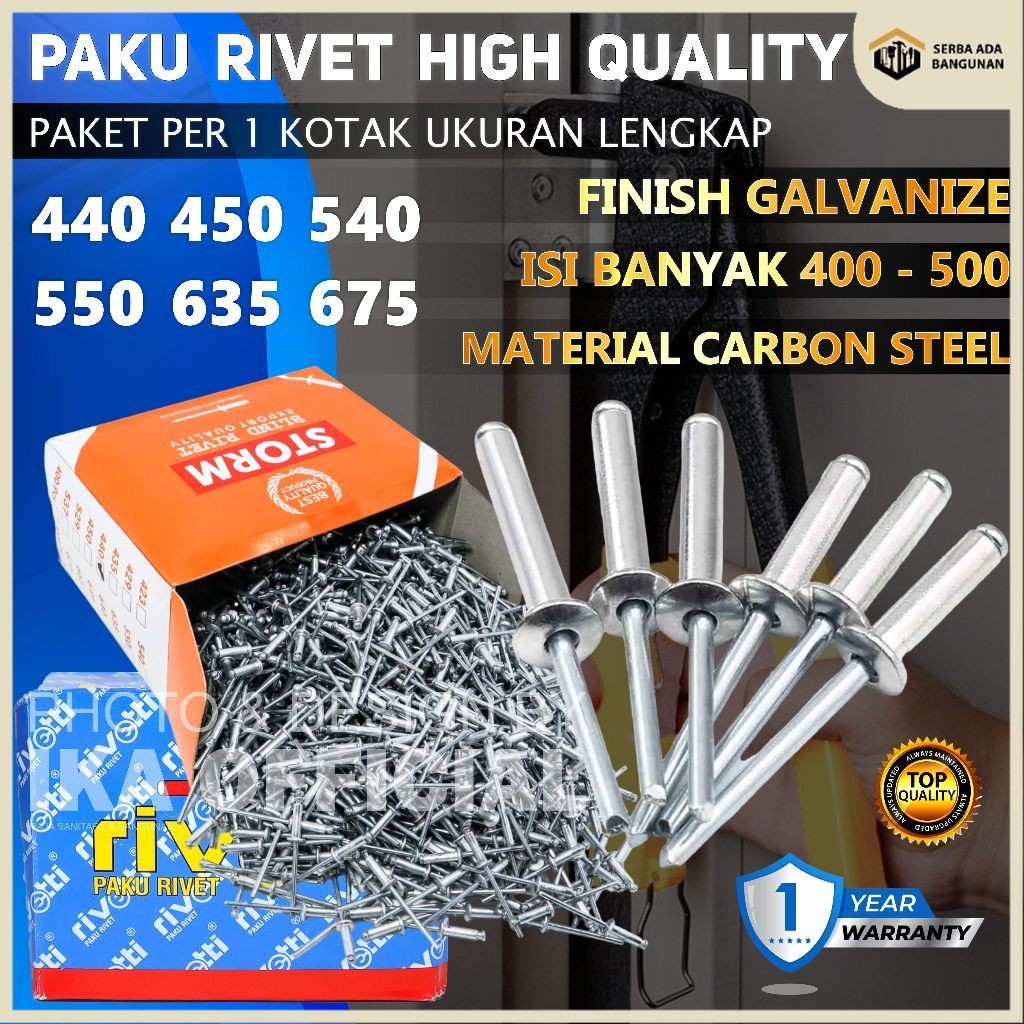 Jual Paku Blind Rivet SIP Brand/ AP / Nichie Paku rivet ripet 1 kotak ...