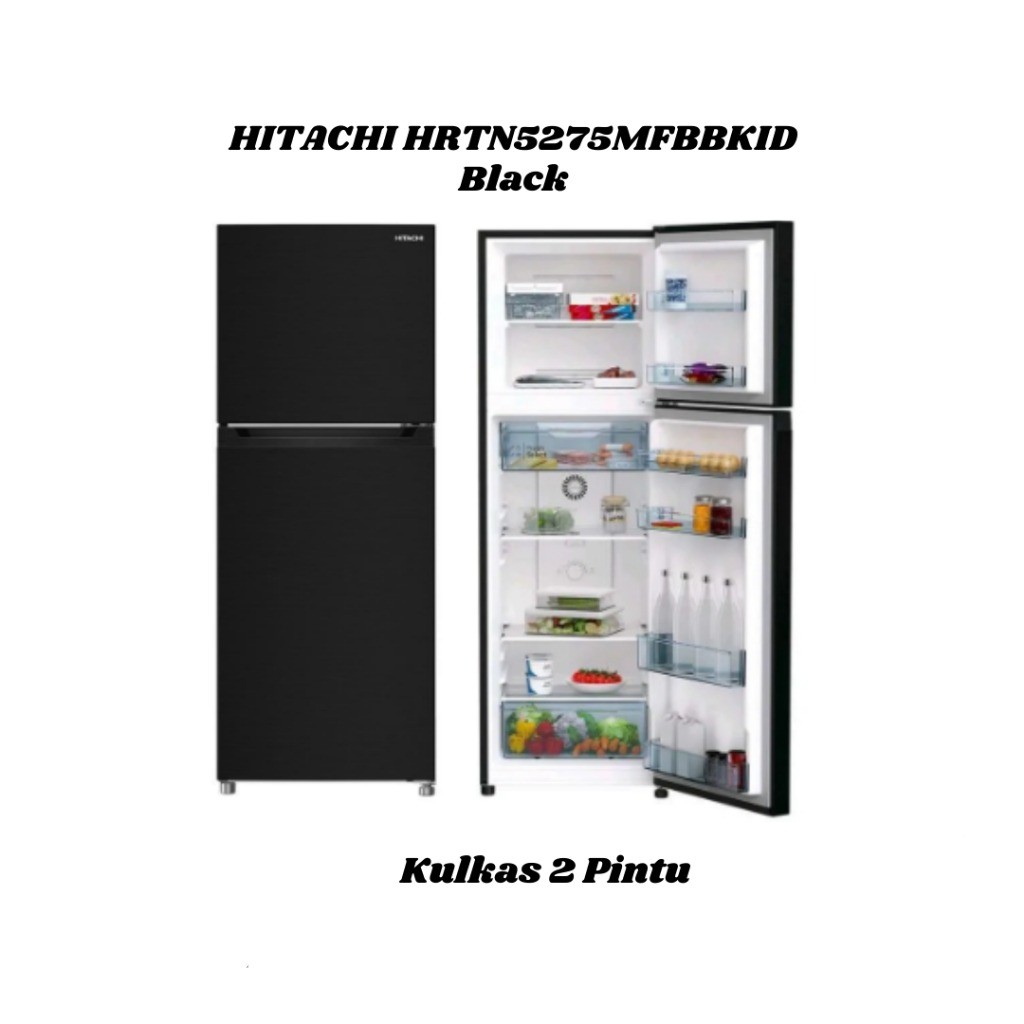 Jual KULKAS HTACHI HRTN5275MFBBKID LEMARI ES 2 PINTU HITACHI INVERTER HRTN 5275 MFBBKID | Shopee ...