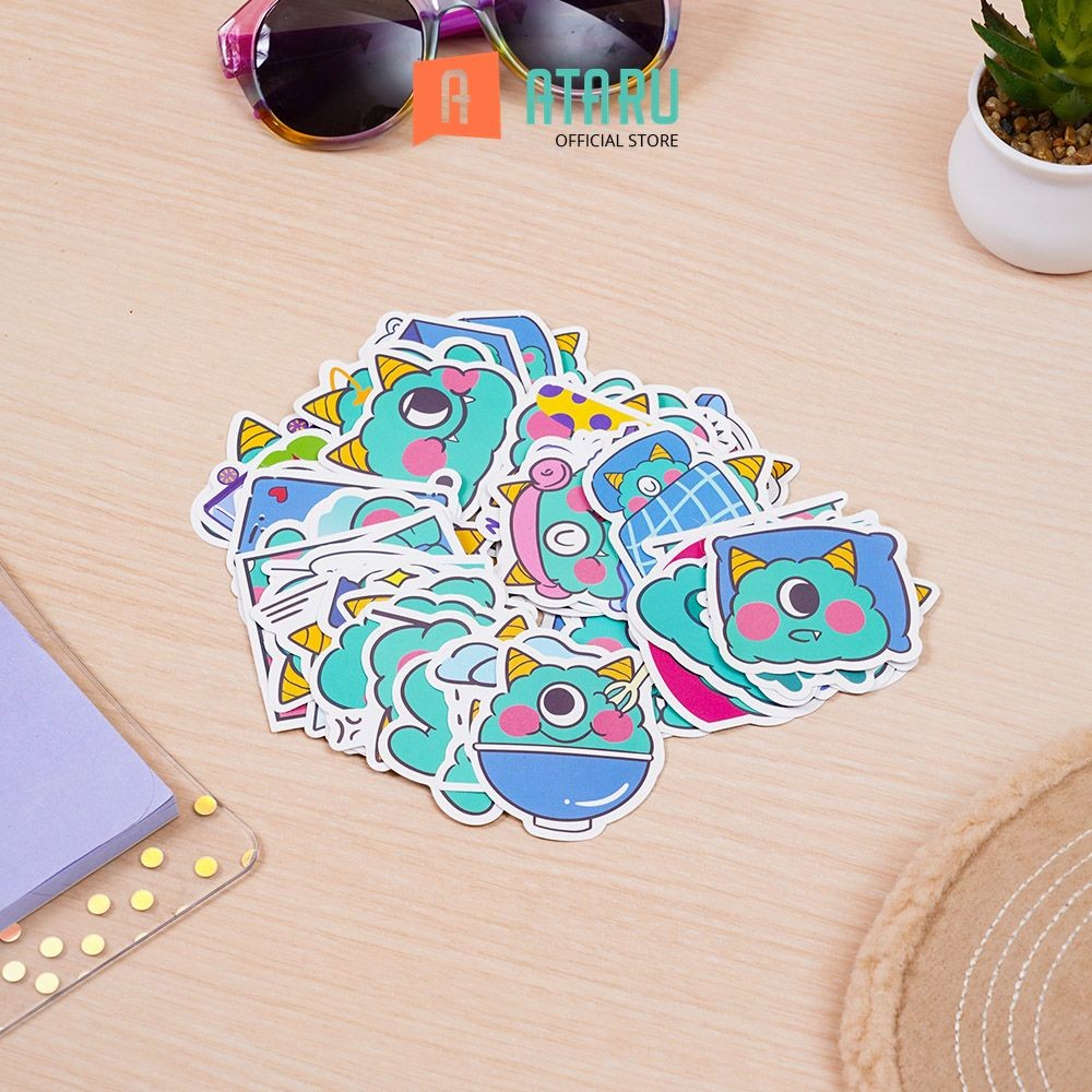 Jual Ataru Set 60 Pcs Stiker Monster Series - Hijau Stiker Dekoratif ...