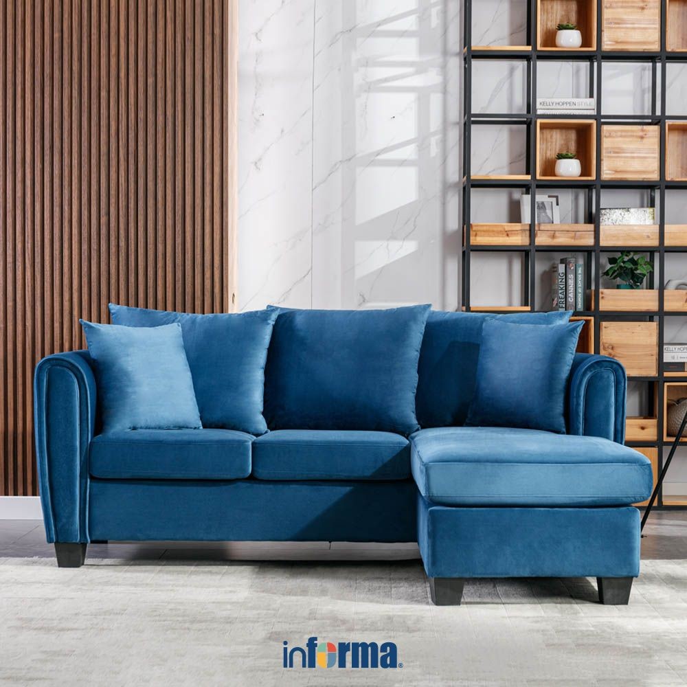 Jual Informa Lufkin Sofa Sudut Fabric - Biru Tempat Duduk Empuk Sofa ...