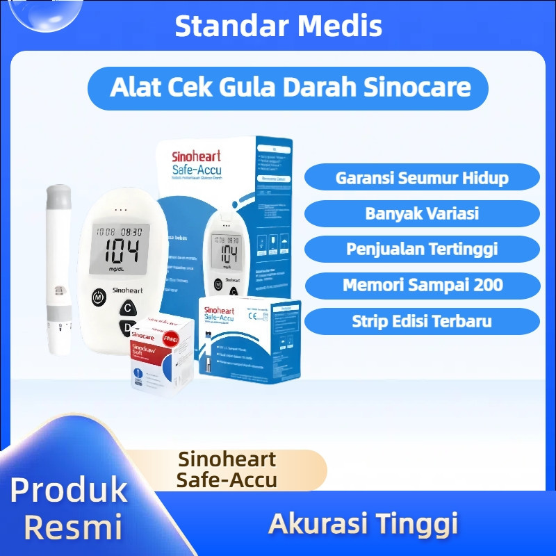 Jual Alat Cek Gula Darah Sinocare/Sinoheart Safe Accu Alat ukur Tes ...