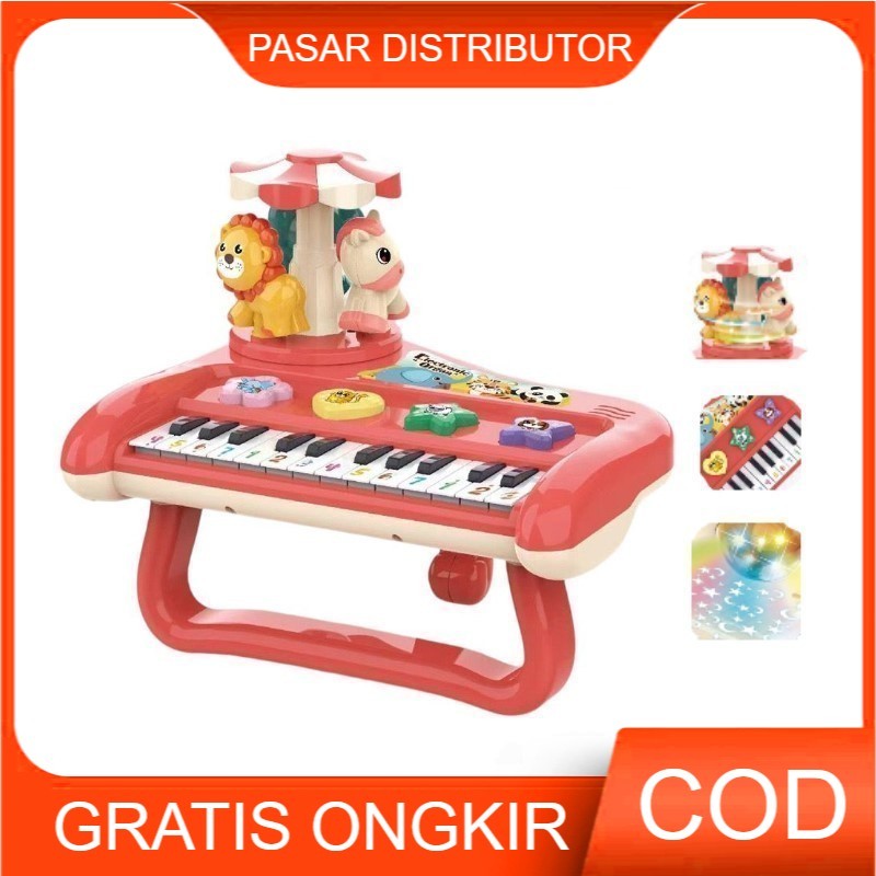 Jual Mainan Anak ROTARY MUSICAL INSTRUMENT 5588-2 Mainan Piano Animal ...