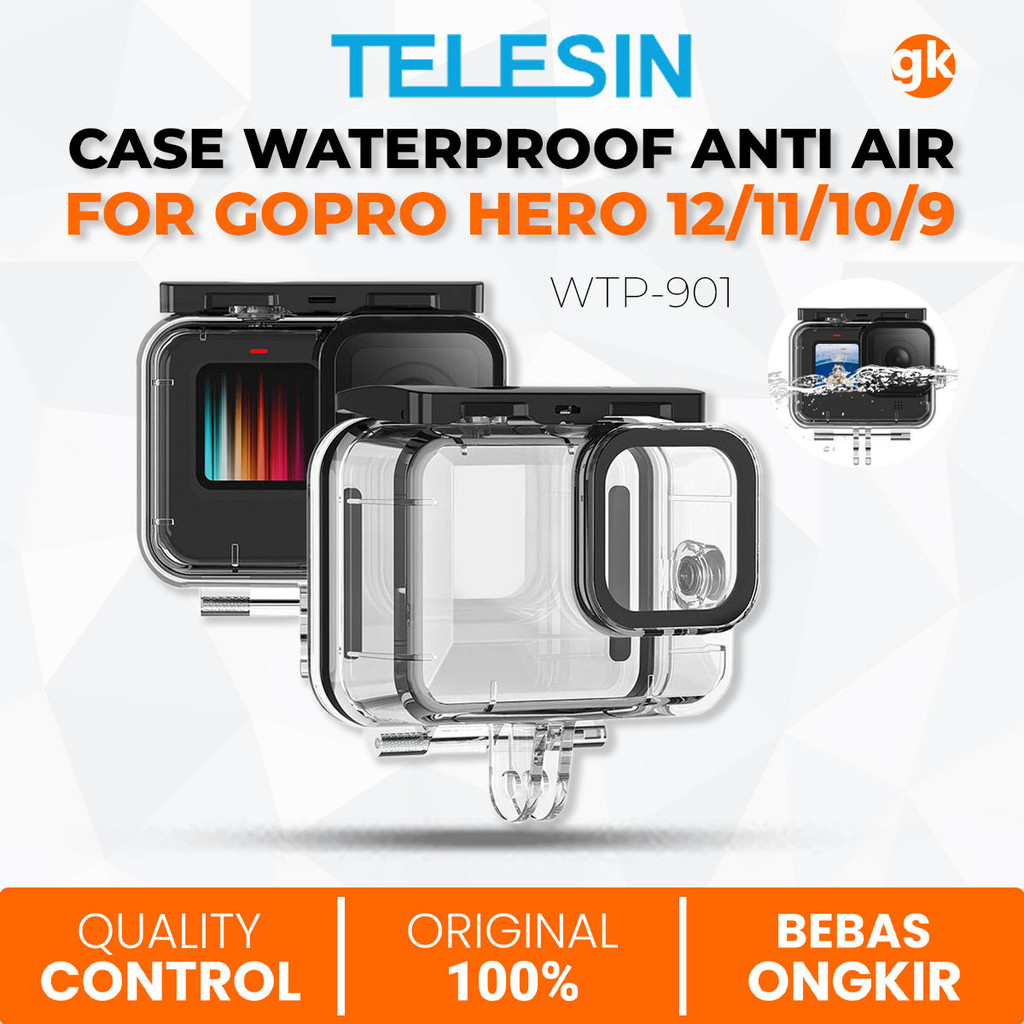 Jual TELESIN Case Waterproof Underwater Casing Anti Air 45M for GoPro ...
