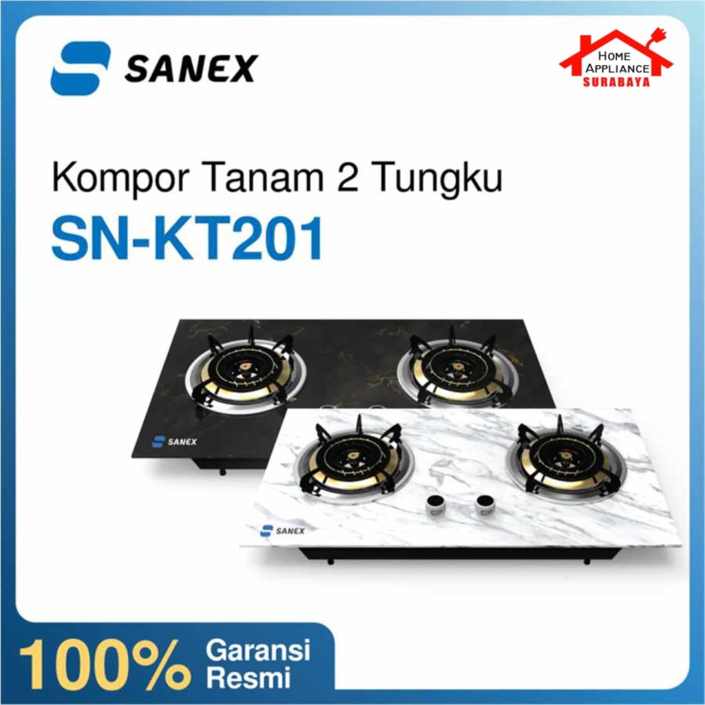 Jual SANEX Kompor Kaca Gas Tanam 2 Tungku 2 IN 1 Motif Marble SN-KT201 / SN KT 201 K1 - K2 Anti ...