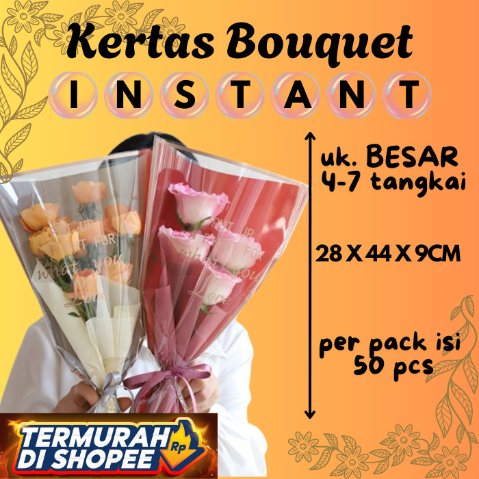 Jual PEMBUNGKUS BUKET INSTANT SIZE L PLASTIK KERTAS CELLOPHANE LIST ...