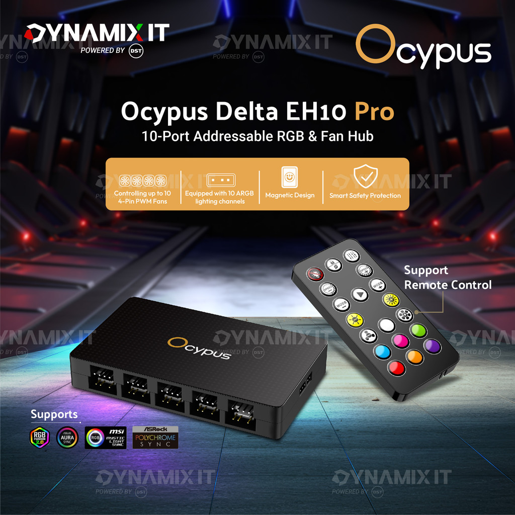 Jual Ocypus DELTA EH10 PRO ARGB Controller up to 10 fan PWM and ARGB | Shopee Indonesia