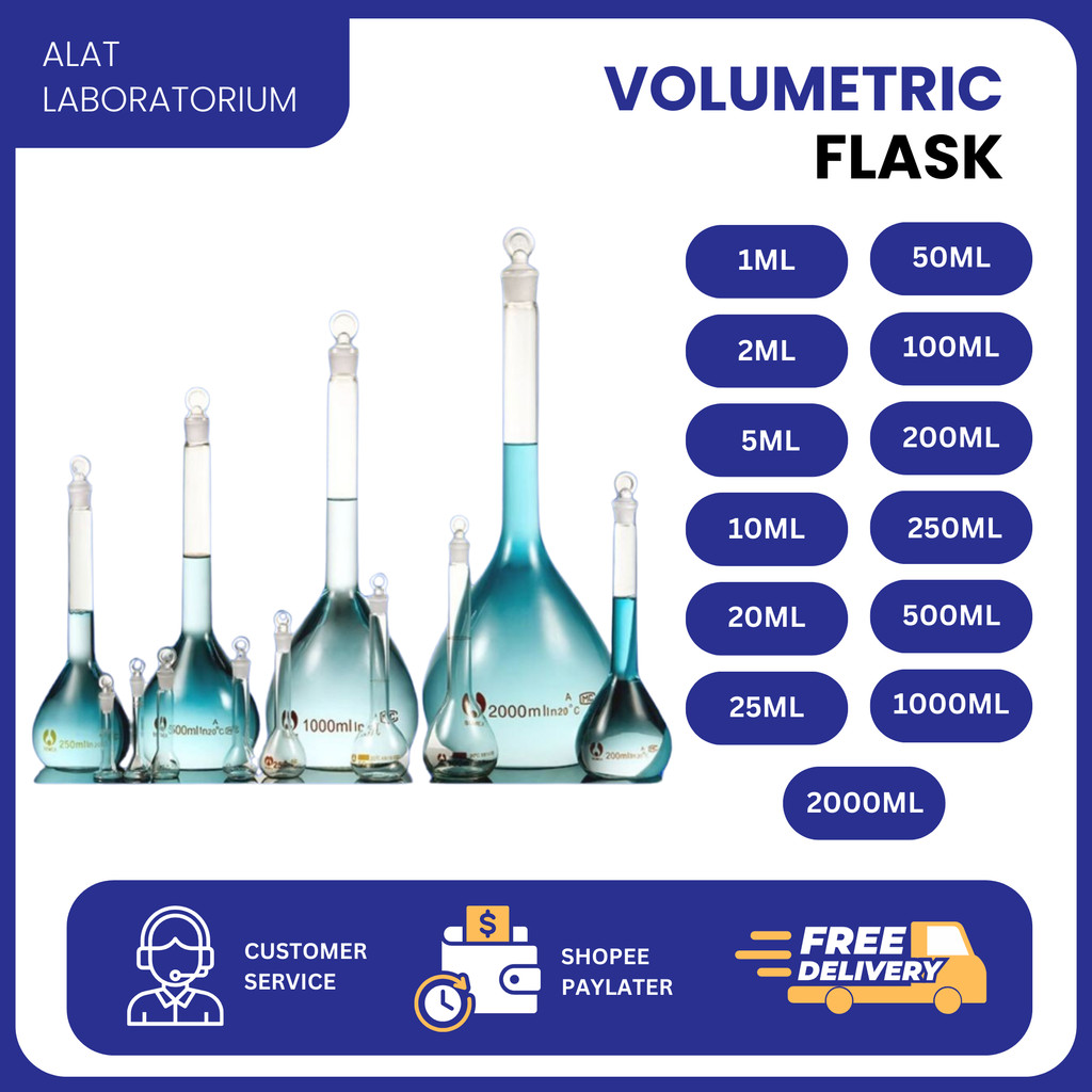 Jual Labu Ukur Volumetrik Transparent Volumetric Flask/ Labu Volumetri ...