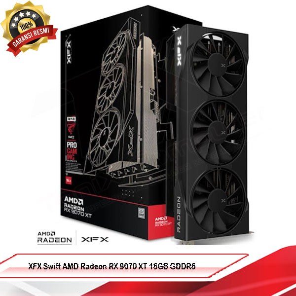 Jual XFX Swift AMD Radeon RX 9070 XT 16GB GDDR6 Triple Fan Gaming ...