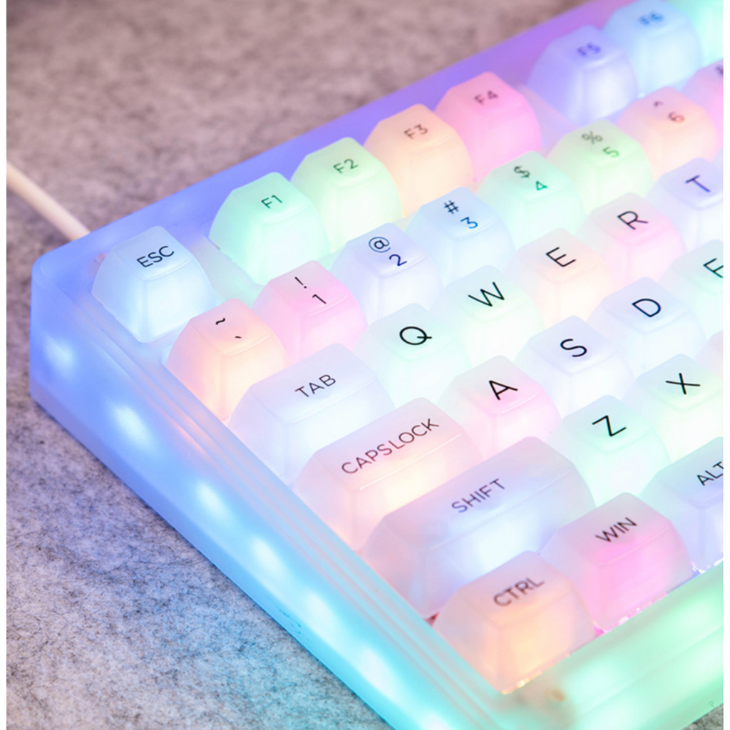 Jual CLEA Transparent Matte White ASA Keycaps PC 155 Keys White Ice ...
