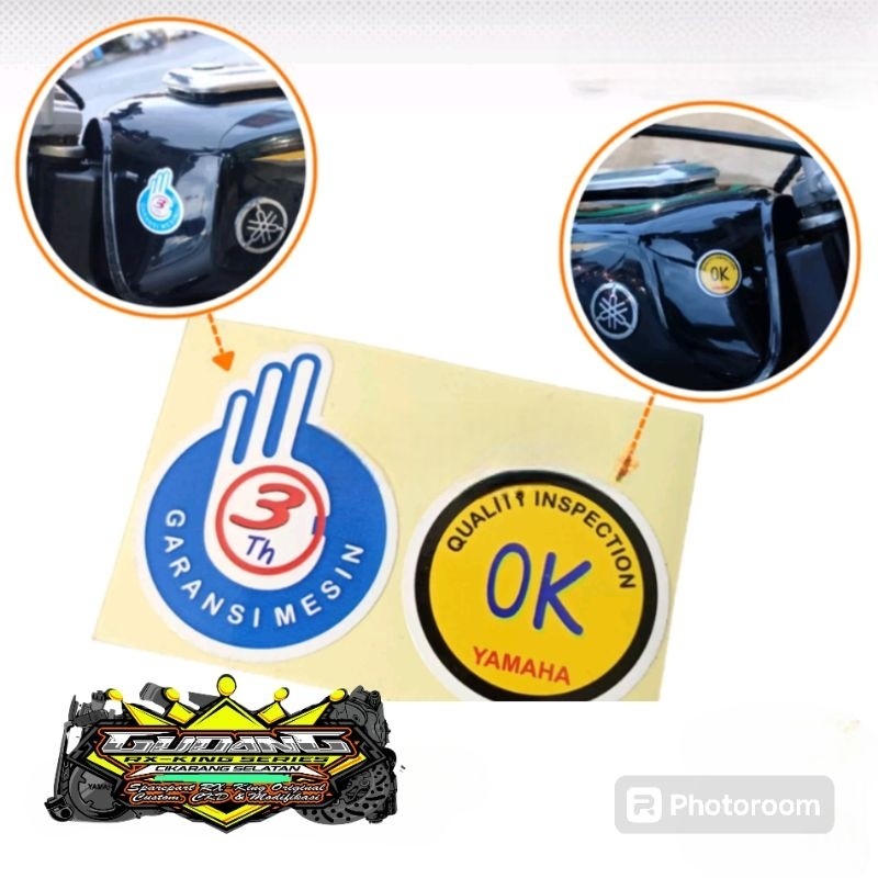 Jual Sticker Stiker lambang ok dan garansi Yamaha 3 tahun sepasang RX ...