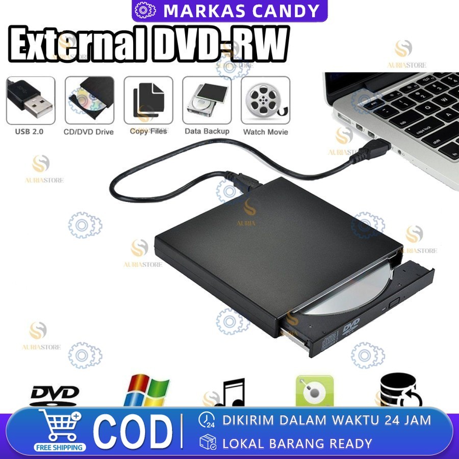 Jual External DVD Drive Slim Portable Optical Drive Writer DVD/CD/VCD ...