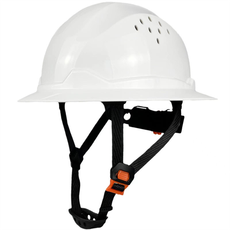 Jual Construction Safety Helmet with Holes Full Brim Work Helmet Big ...