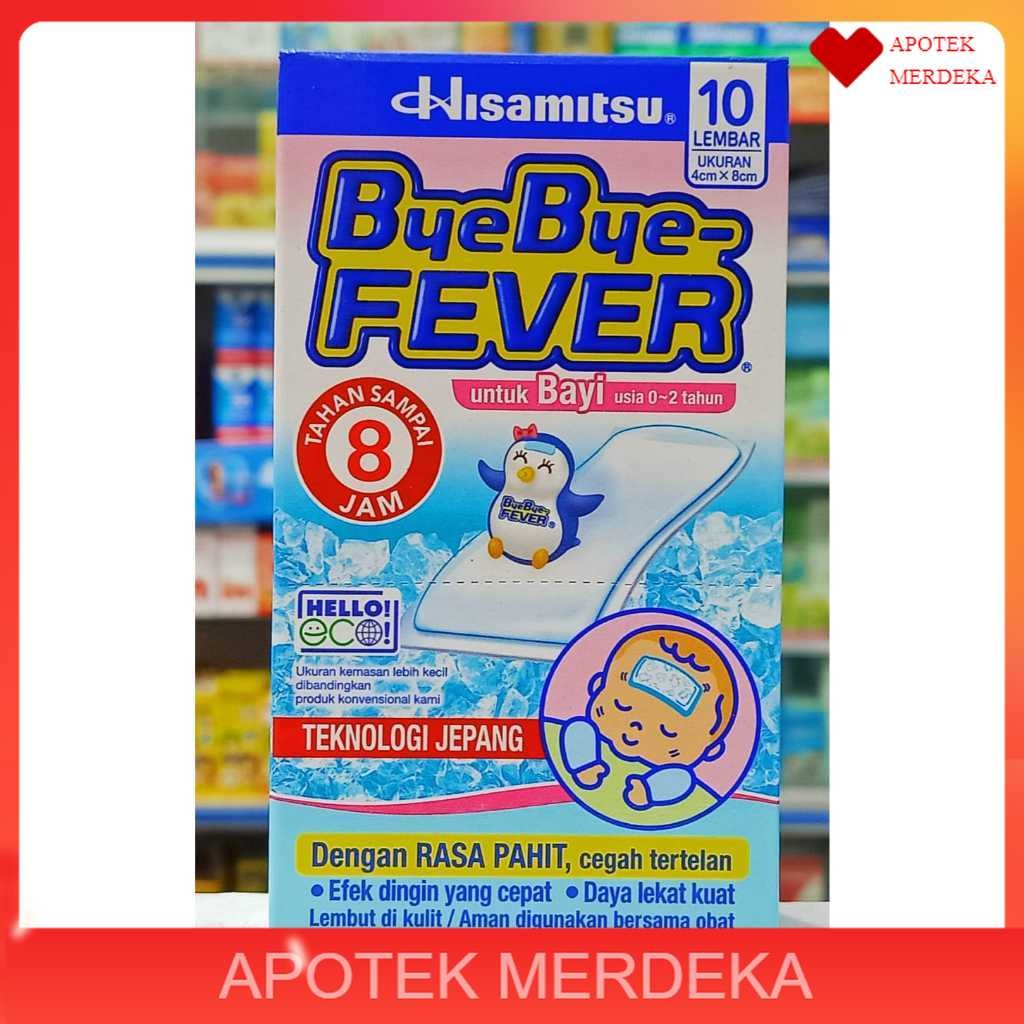 Jual ByeBye Fever 1 Box isi 10 Lembar Kompres Demam Bye Bye Fever Untuk ...