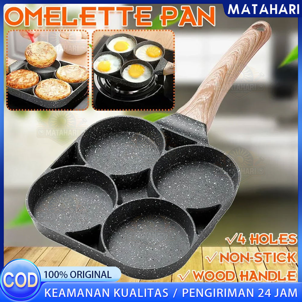 Jual Wajan Teflon 4 Lubang Anti Lengket / Panci Wajan Penggoreng ...