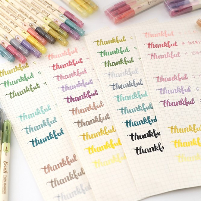 Jual Winzige 3Pcs Brush Pen Set Calligraphy Brush Lettering Aesthetic ...