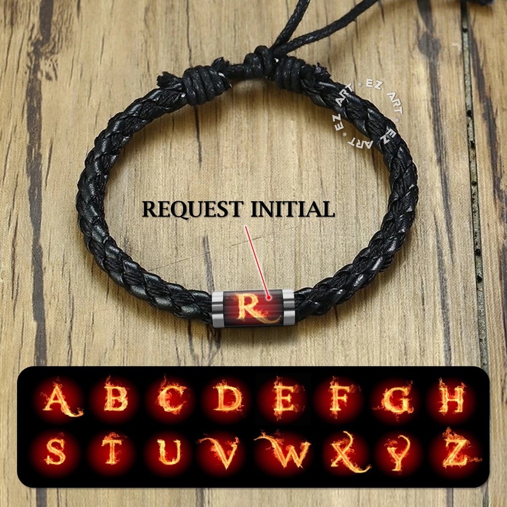 Jual Gelang Inisial Abjad Huruf Alfabet Api Fashion Simple Elegan Tali ...