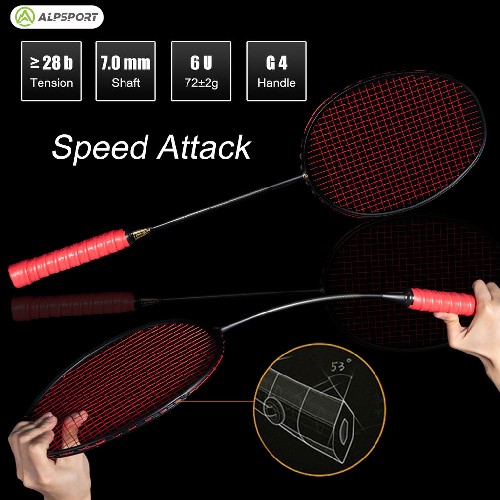 Jual Alpsport XHP 6U Super Offensive Badminton Racket 90g max 32 lbs ...
