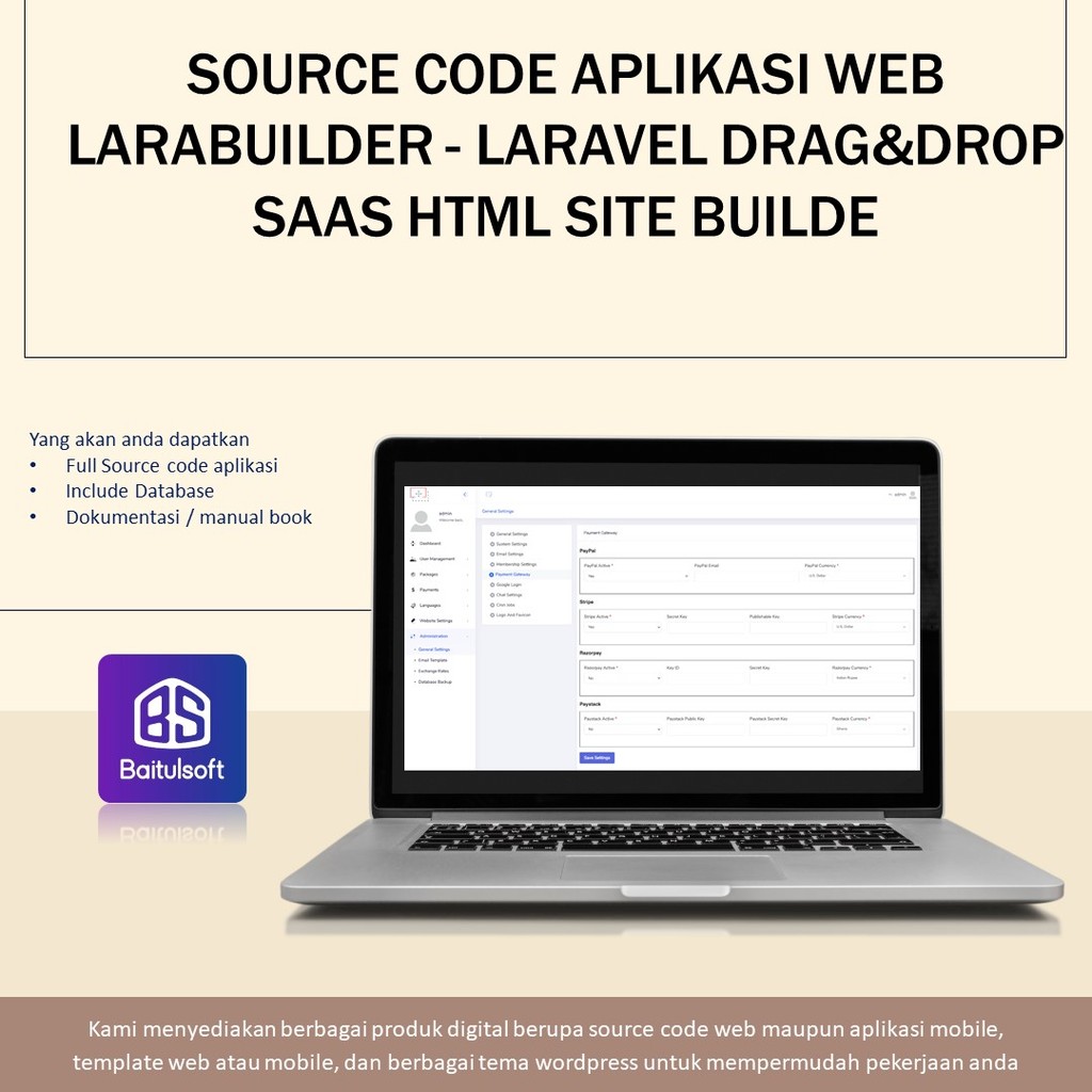 Jual Source Code Aplikasi Web Larabuilder Laravel Draganddrop Saas Html Site Builde Shopee