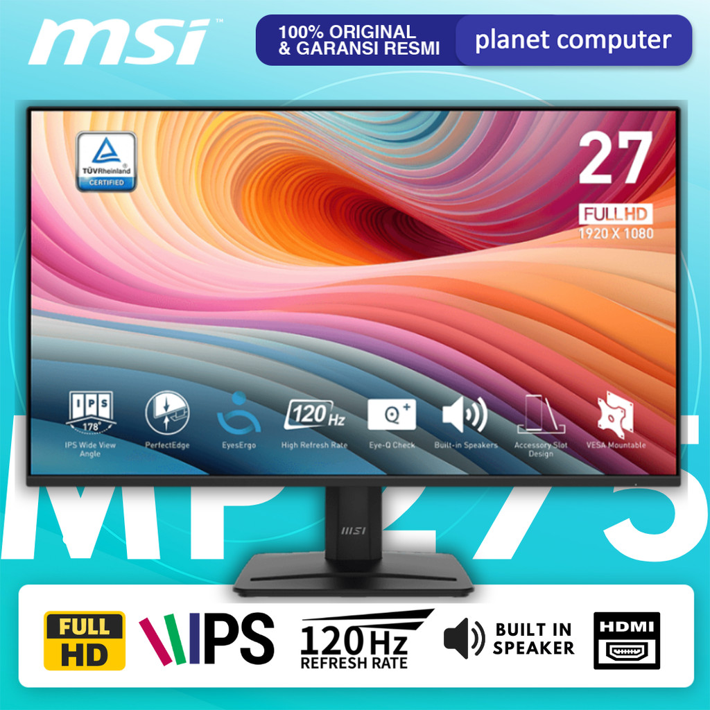 Jual Monitor LED MSI MP275 E2 27" IPS FHD 120HZ DP HDMI BUILT IN ...