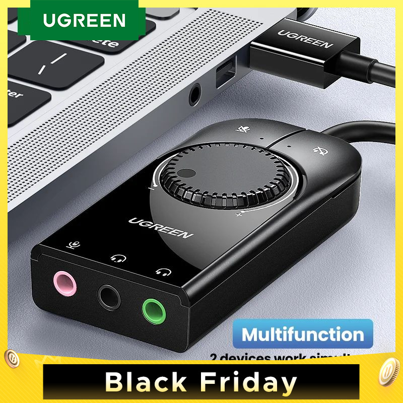 Jual UGREEN USB Sound Card Audio Interface External 3.5mm Microphone ...