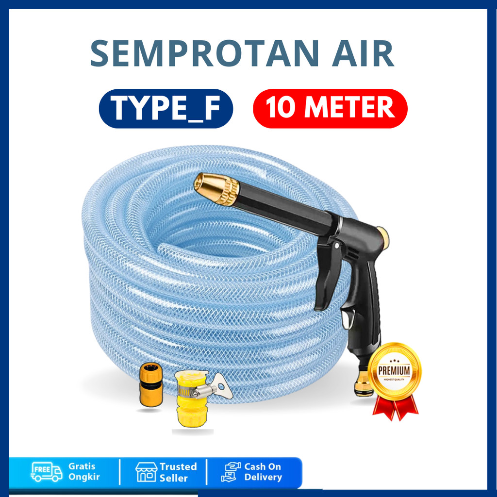 Jual SATU SET KEPALA SEMPROTAN SELANG AIR FLEKSIBEL LENTUR 10 METER 1 ...