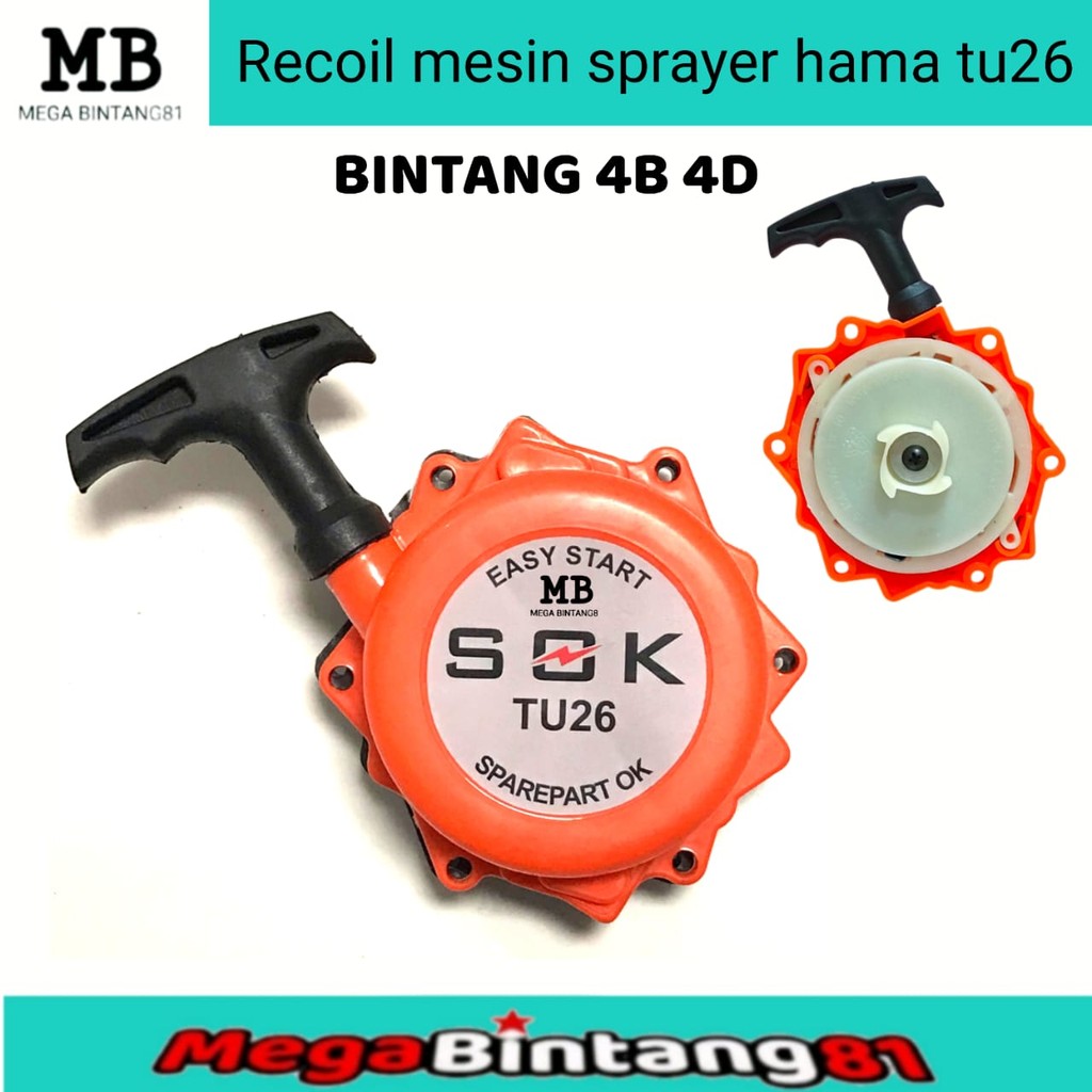 Jual recoil stater sprayer TU26 tarikan sprayer TU26 cap engkol sprayer TU26 MODEL BINTANG 4B 4D ...