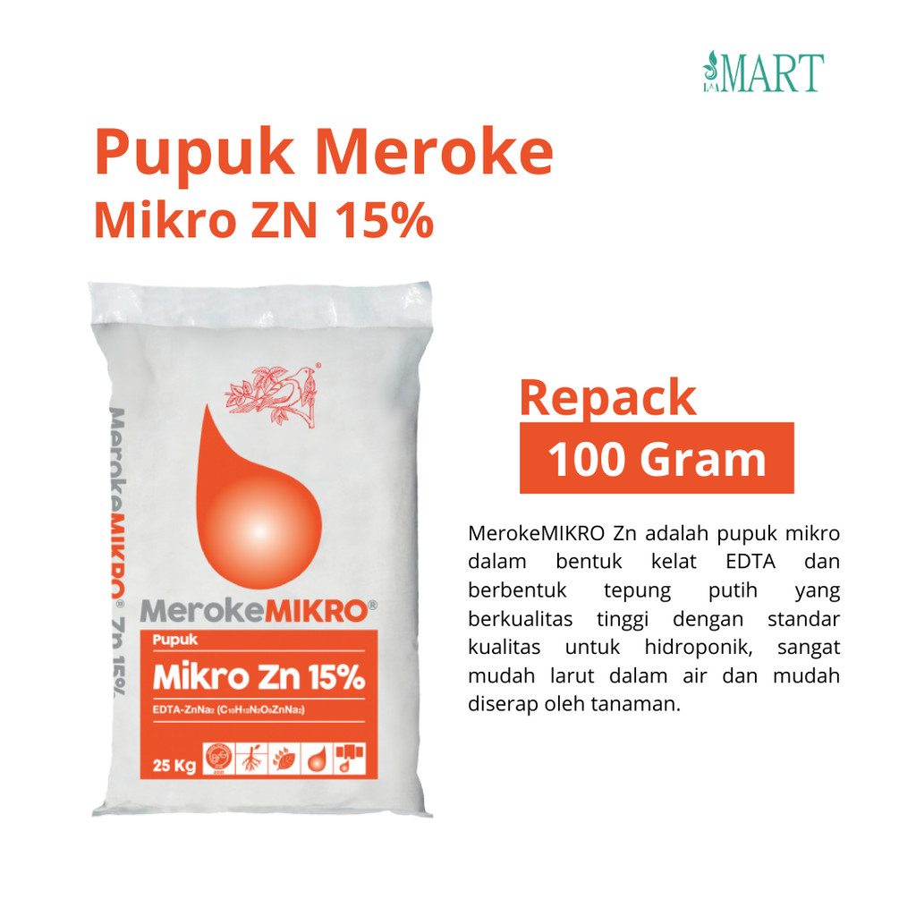 Jual Pupuk Meroke Mikro zn 15% Edta 100gr kemasan repack hidroponik ...