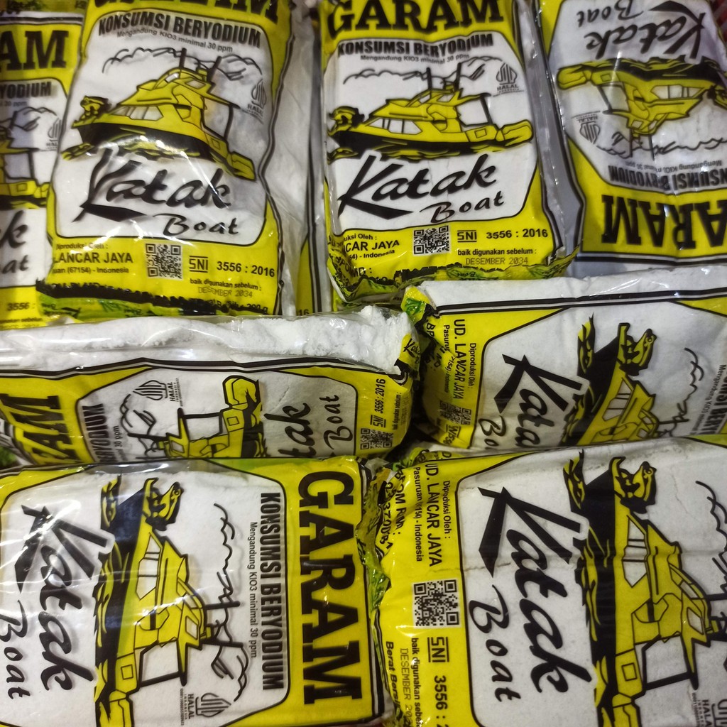 Jual [ PAKET HEMAT ] Garam Halus Beryodium Katak Boat Isi 5 Pack / 1KG ...