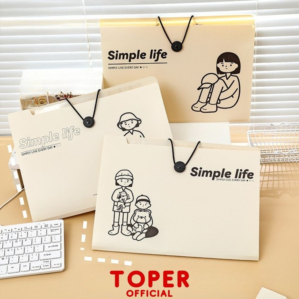 Jual TOPER Tas File A4 8 dan 12 Sekat Index Cute Document Bag Map ...