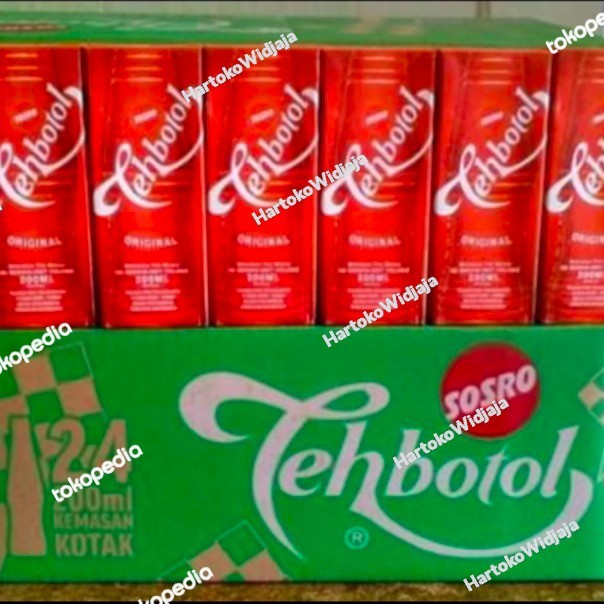 Jual TEH BOTOL SOSRO ORIGINAL KOTAK 200ML DUS ISI 24 KOTAK | Shopee Indonesia