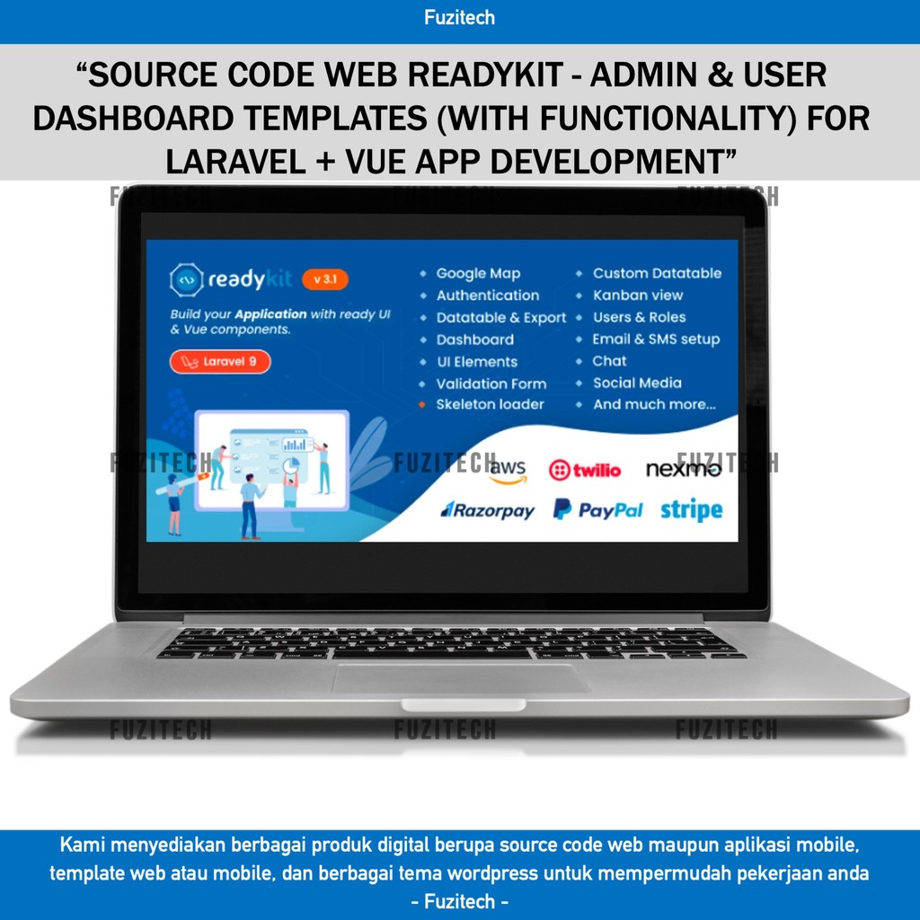 Jual SOURCE CODE APLIKASI WEB READYKIT - ADMIN & USER DASHBOARD ...