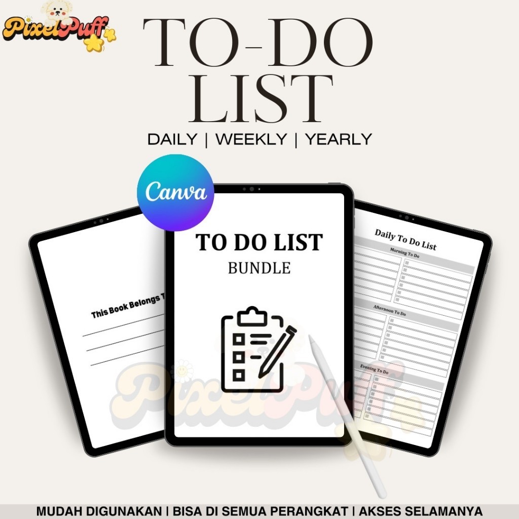 Jual To Do List | Template To Do List Canva | Printable PDF | Template ...
