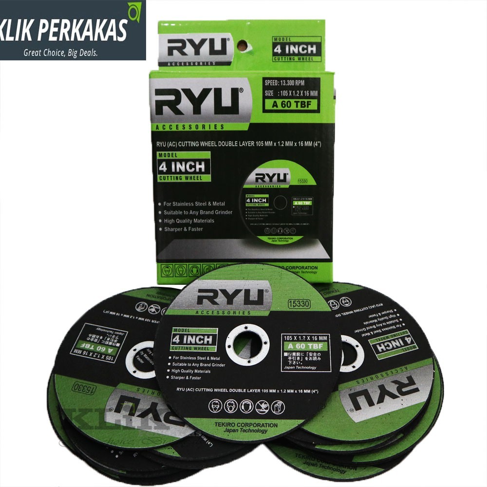 Jual 20 pcs Batu Mata Gurinda Potong RYU Cutting Wheel double layer 4 ...