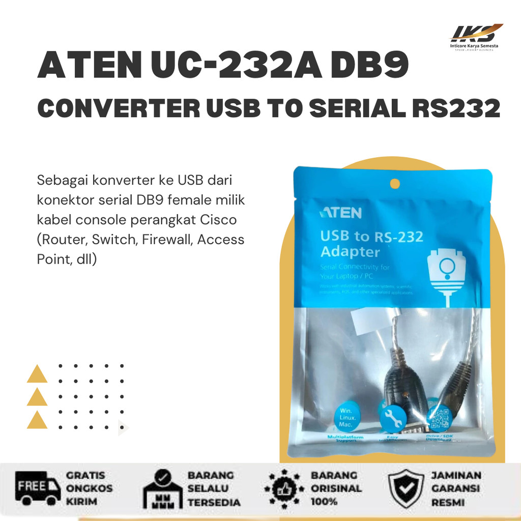 Jual ATEN UC-232A Converter USB to Serial RS232 | Shopee Indonesia