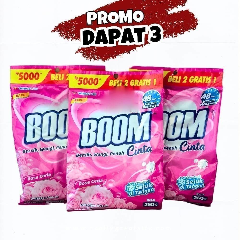 Jual 3 Pcs Detergen BOOM Cinta 225gr Kemasan bubuk 5.000 | Shopee Indonesia