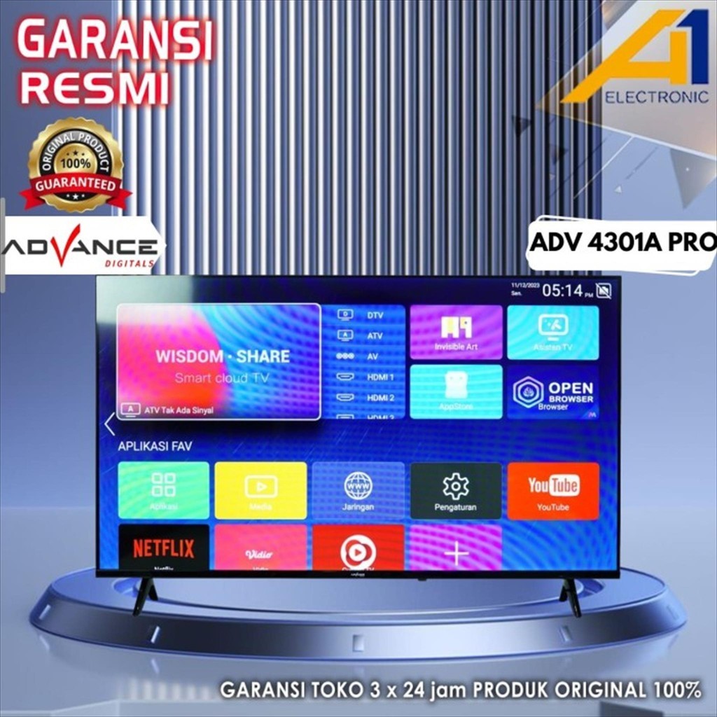 Jual Advance Android TV LED 43 Inch ADV-4301A PRO Smart TV Digital ...