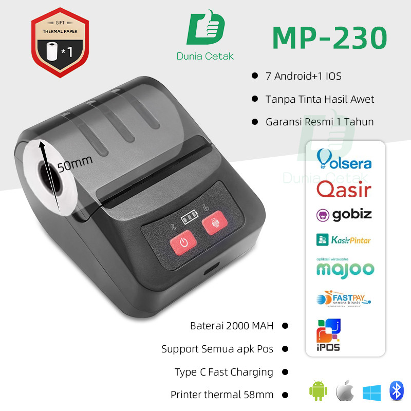 Jual 2ni1 printer thermel support Barcode/struk KASIR /Printer Stiker ...