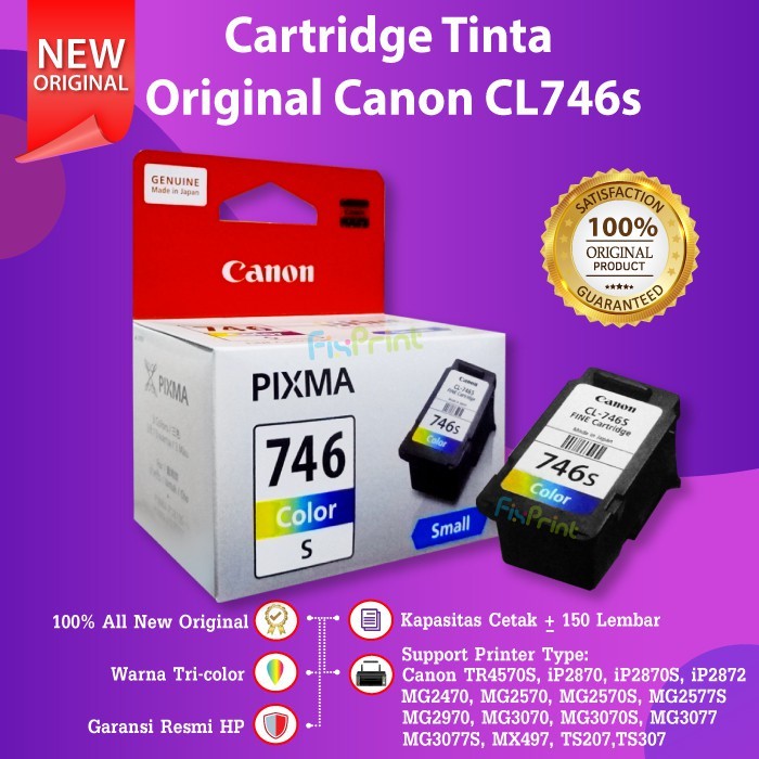 Jual FixPrint Cartridge Tinta Canon CL745 CL-746 Color MG2570s TR4570s ...