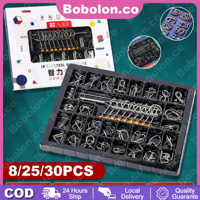 Jual COD 8/25/30 Set Mainan Puzzle Dengan Cincin Besi Yang Bisa Dilepas ...