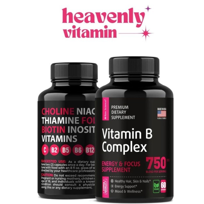 Jual Raw Science Vitamin B Complex 750 mg - 60 Capsules - Energy & Focus Supplement | Shopee ...