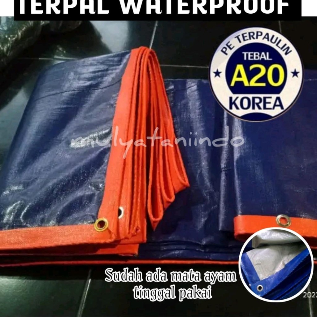 Jual Terpal A20 Korea Super ukuran 3x4 meter BIRU OREN asli super tebal ...